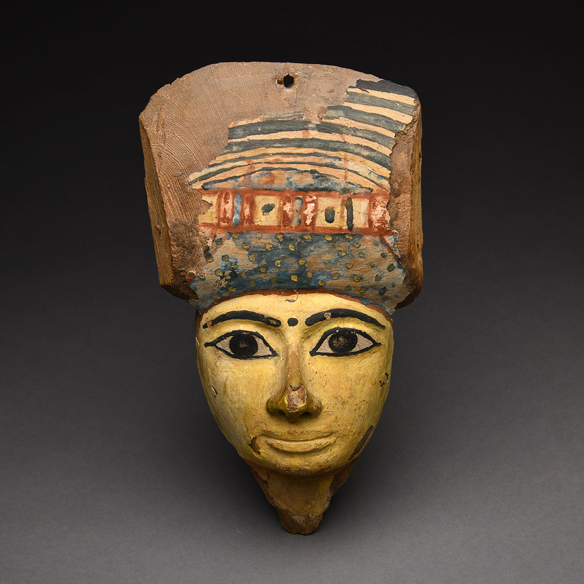 Egyptian Painted Wood Mummy Mask – monumentgalleryla