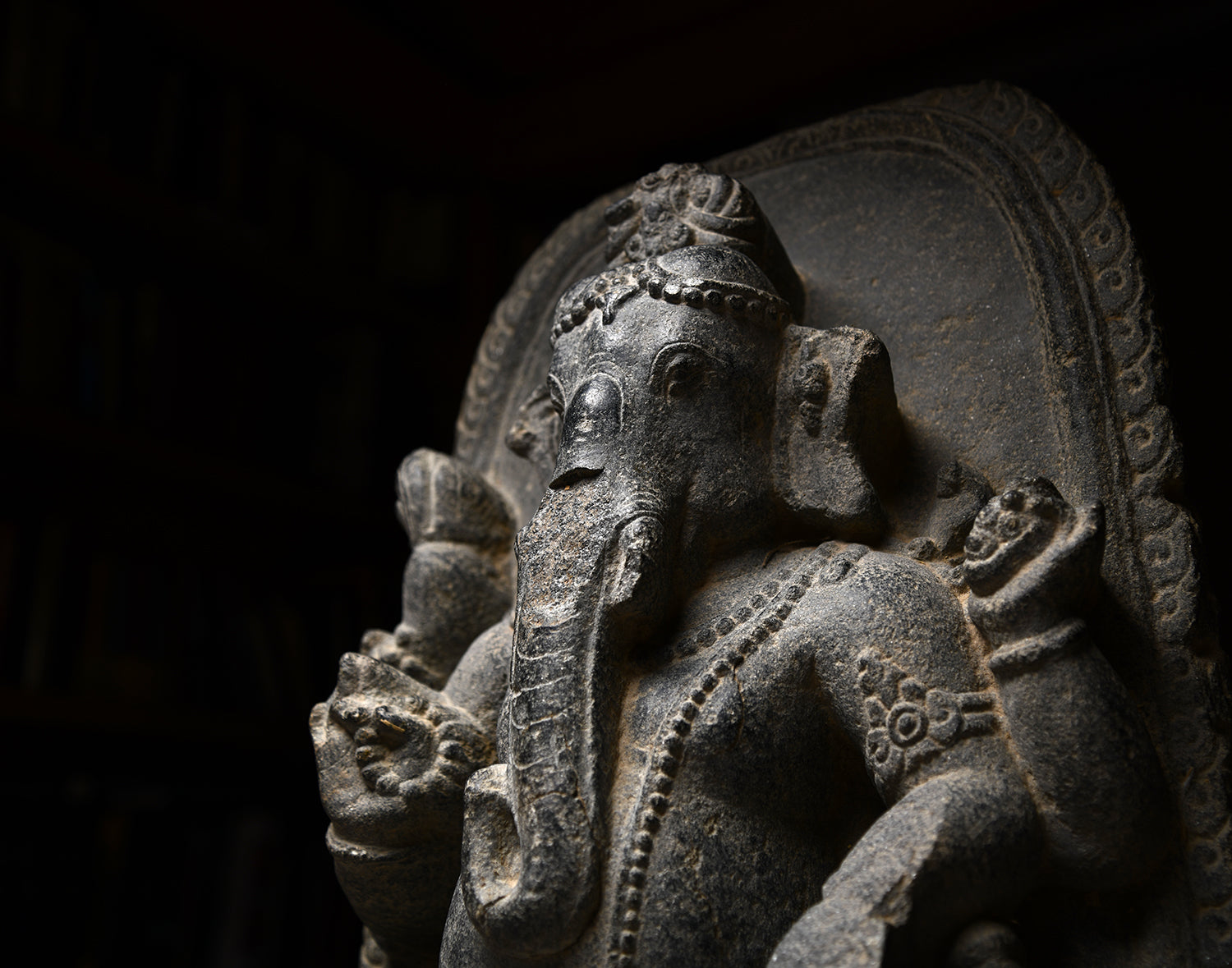Pala Black Stone Stele of Ganesha – monumentgalleryla